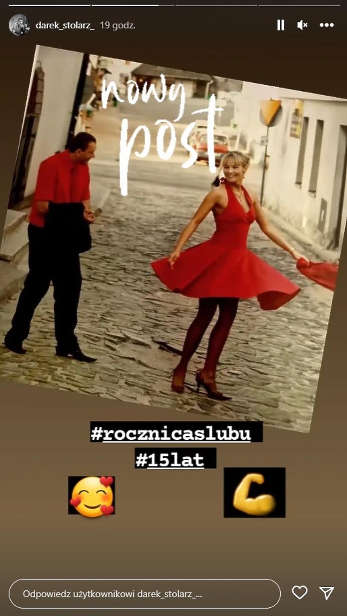 Darek Stolarz z ekipy Szelągowskiej świętuje 15. rocznicę ślubu. Fani patrzą tylko na jego żonę ...