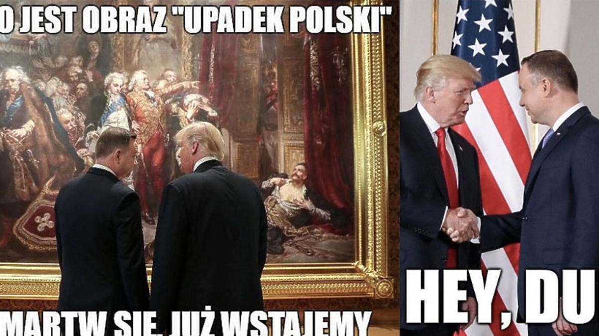 Donald Trump w Polsce. Memy i zdjęcia z Dudą i Trumpem