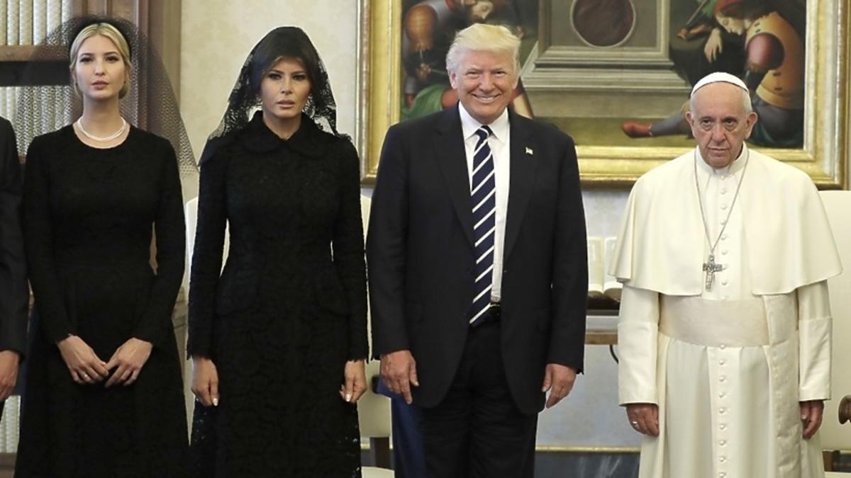 Donald Trump z rodziną z wizytą u papieża Franciszka, zdjęcia