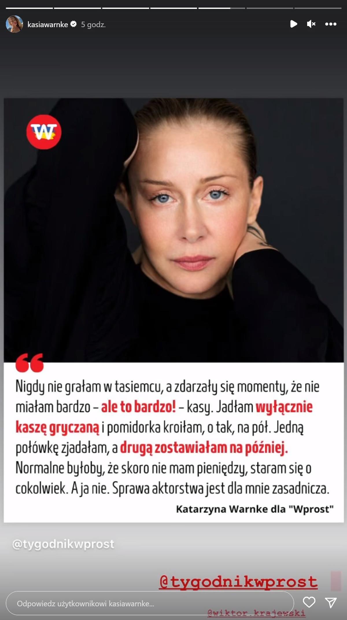 Katarzyna Warnke szczerze o biedzie: "Jadłam wyłącznie kaszę gryczaną i ...