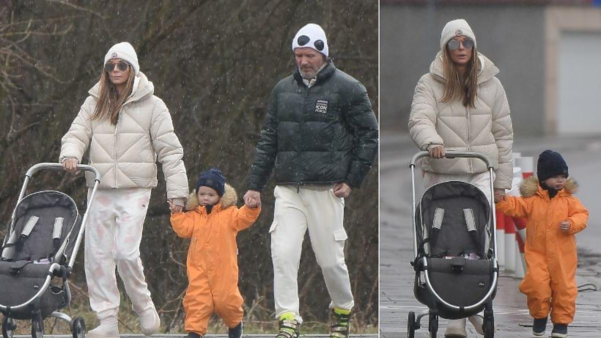 Małgorzata Rozenek i Radosław Majdan w deszczowy dzień spacerują z ...