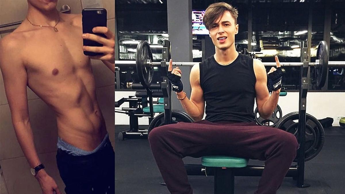 Seksowny Patryk Pniewski pokazuje klatę